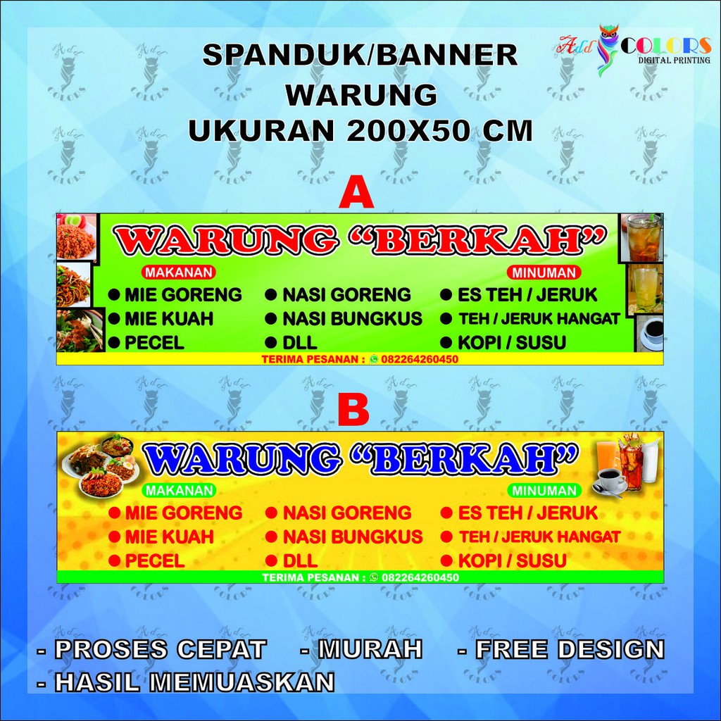 Jual Banner/Spanduk Warung Ukuran 200X50 cm | Shopee Indonesia