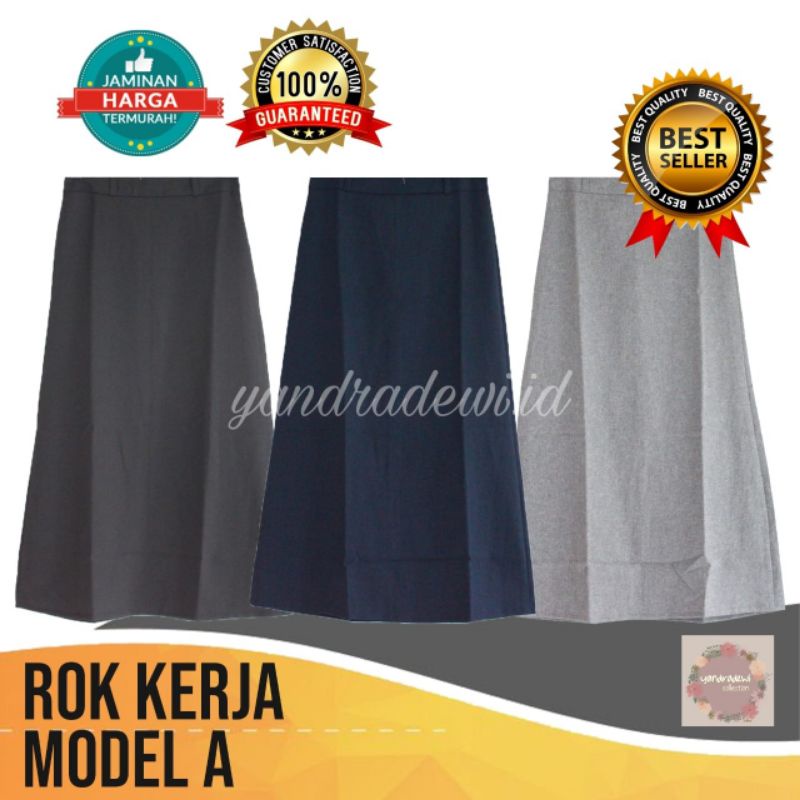 Jual Rok Kerja Panjang Hitam Model A Bahan Formal Kantor | Shopee Indonesia