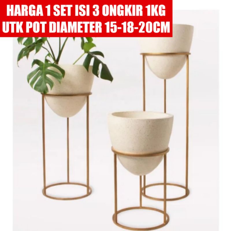Jual STANDING POT BESI / RAK POT TANAMAN 50rb dpt 3pcs | Shopee Indonesia