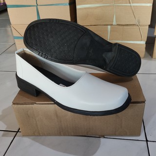 Jual sepatu pantofel wanita formal bahan sintesis hak 3cm warna putih ...