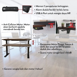 Jual Meja Naik Turun Meja Otomatis Dual Motor Adjustable Desk Meja ...