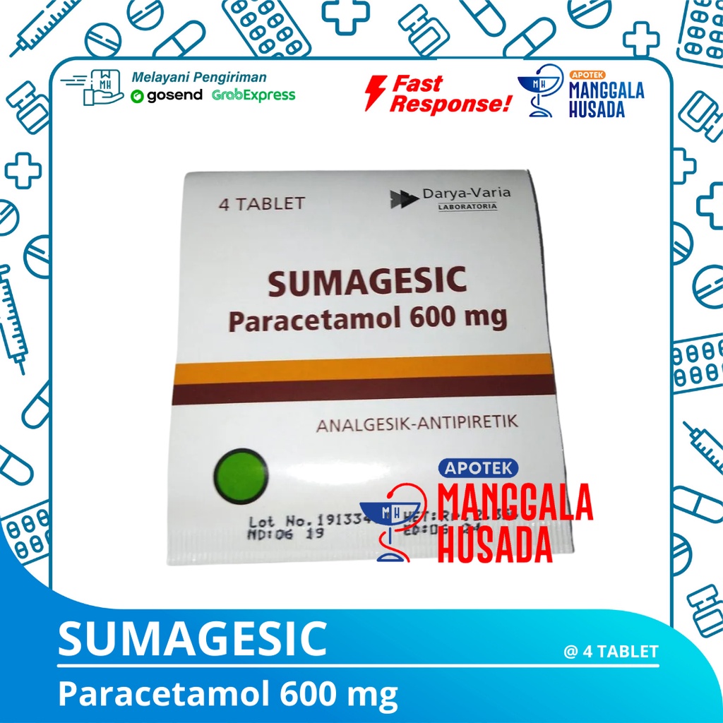 Jual SUMAGESIC PARACETAMOL 600 MG PER STRIP @ 4 TABLET | Shopee Indonesia