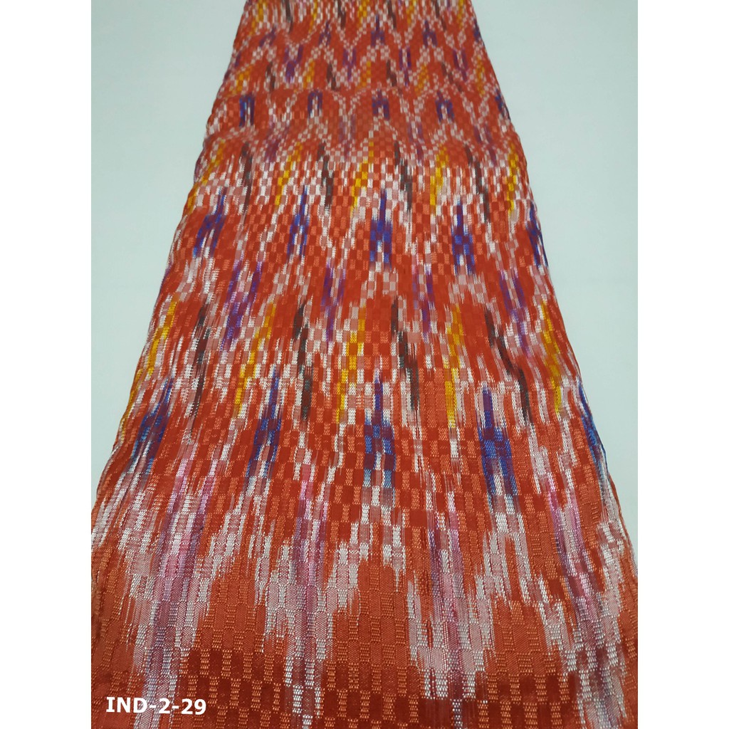 Jual Kain Tenun Dobby Ikat Sutra Bugis Makassar Jingga - Tenun Sengkang ...