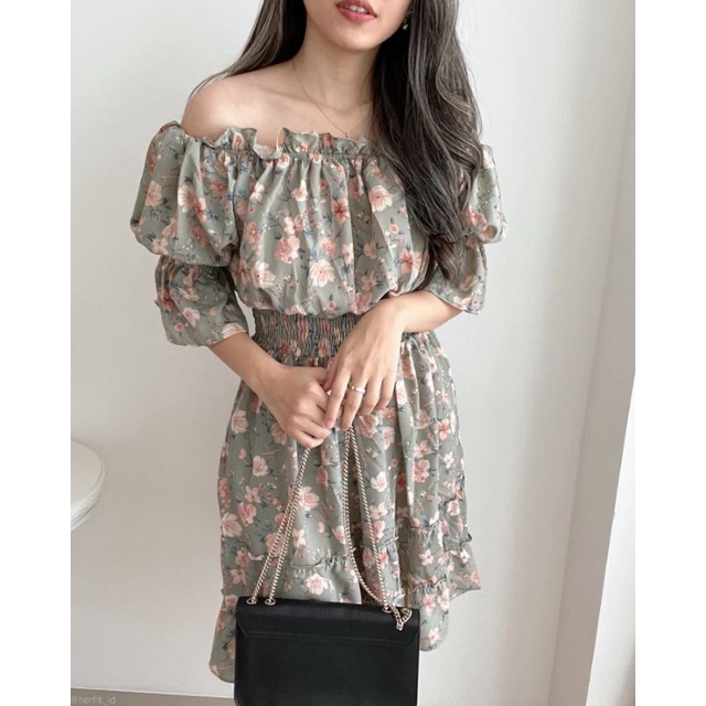 Jual 8-744 DRESS | DRESS BUNGA WANITA SABRINA | DRESS PANTAI | DRESS ...