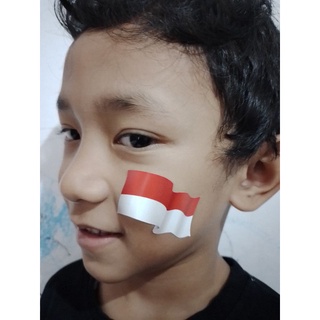Jual stiker pipi muka bendera merah putih ukuran 5cm | Shopee Indonesia