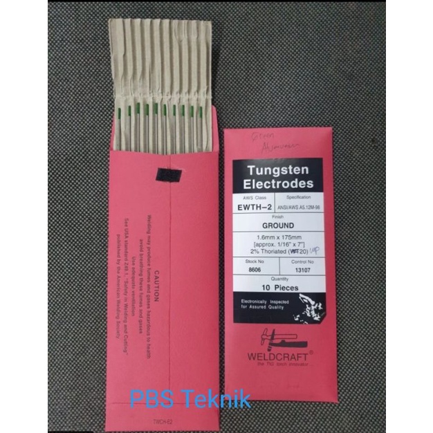 Jual Tungsten 2.4 Alumunium Hijau Tungsten Elektrode Jarum Las Argon 2 ...