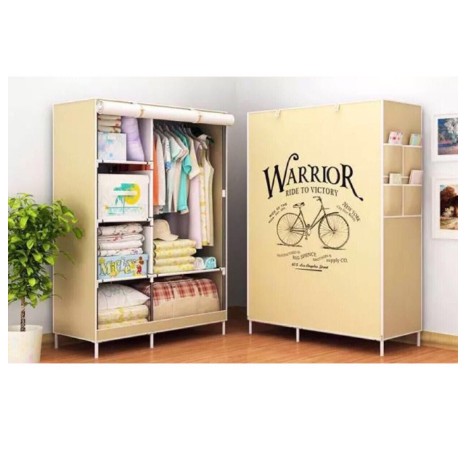 Jual PRAKTIS Lemari pakaian rak baju lemari kain rak besi lemari ...