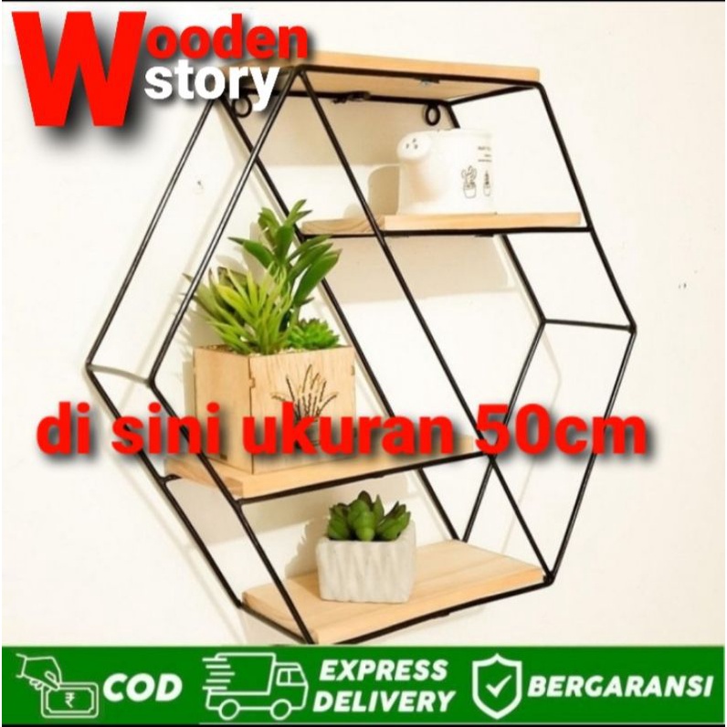 Jual Hiasan Dinding-Dekorasi Dinding -Rak Dinding-Rak Hexagonal ...