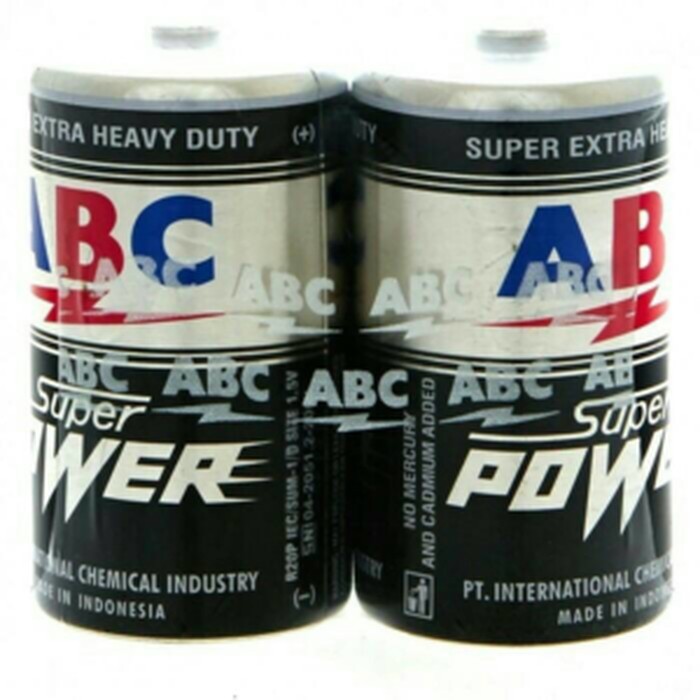 Jual Baterai ABC Hitam BESAR type - D R20_Batre Super Power 1 pack (2 ...