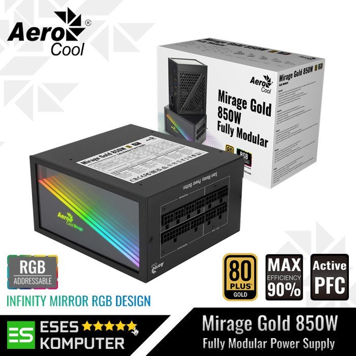 Jual PSU Aerocool Mirage Gold 850W Fully Modular | 80 Plus Gold | ARGB ...