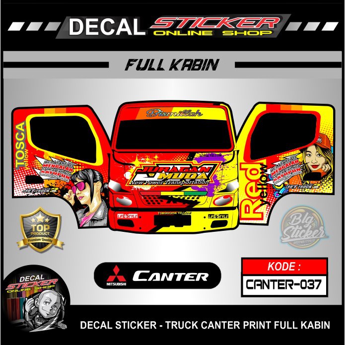 Jual STICKER CANTER TRUCK KABIN dekal print keren murah | Shopee Indonesia