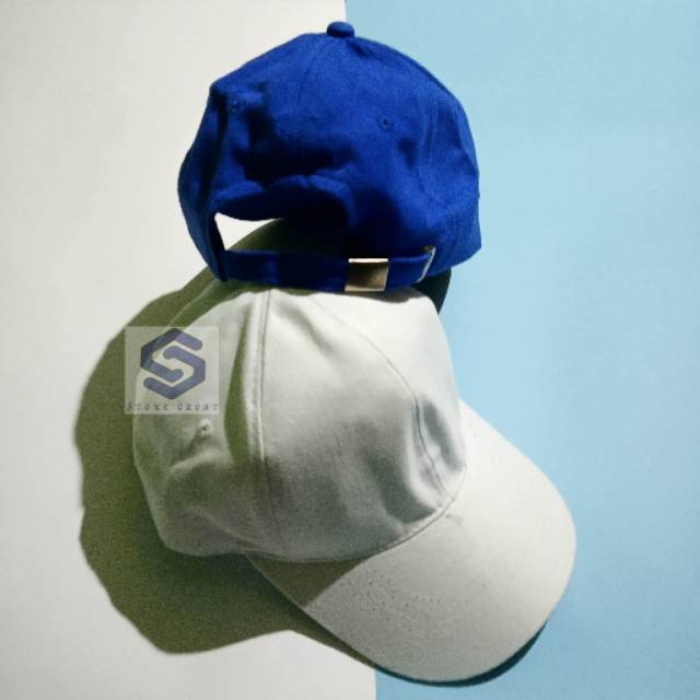 Jual Topi Polos Putih Bahan Distro Berkualitas Rafel pengait Penyetel ...