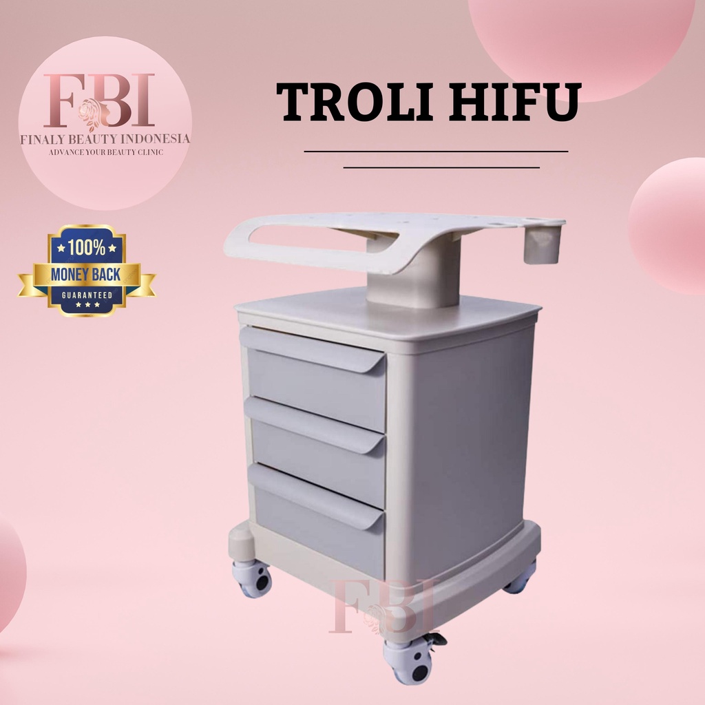 Jual Troli Trolley Trolli Rak Alat Hifu 5 Catridge Alat Facial Troli ...
