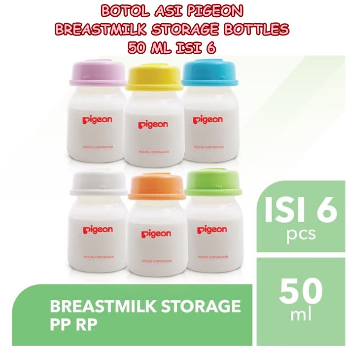 Jual PIGEON BREASTMILK STORAGES BOTTLE 50 ML 6 PCS BOTOL PENYIMPAN ASI Indonesia|Shopee Indonesia