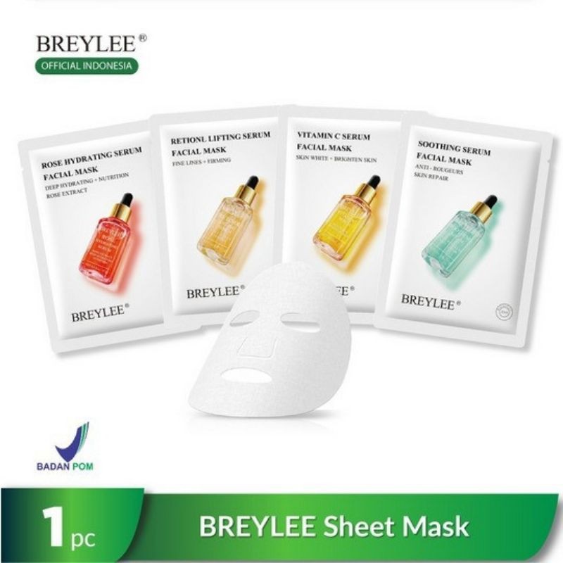 Jual BREYLEE SHEET MASK SERUM - MASKER BREYLEE WHITENING ACNE COLLAGEN ...