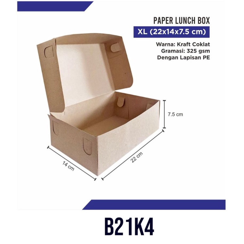 Jual Paper Box B21K4 uk 22 x 14 x 7,5 - Lapisan PE (MIN. ORDER 20 PCS ...