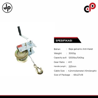 Jual Hand Winch 1200lbs | Katrol Manual 1200lbs / 540Kg | Shopee Indonesia