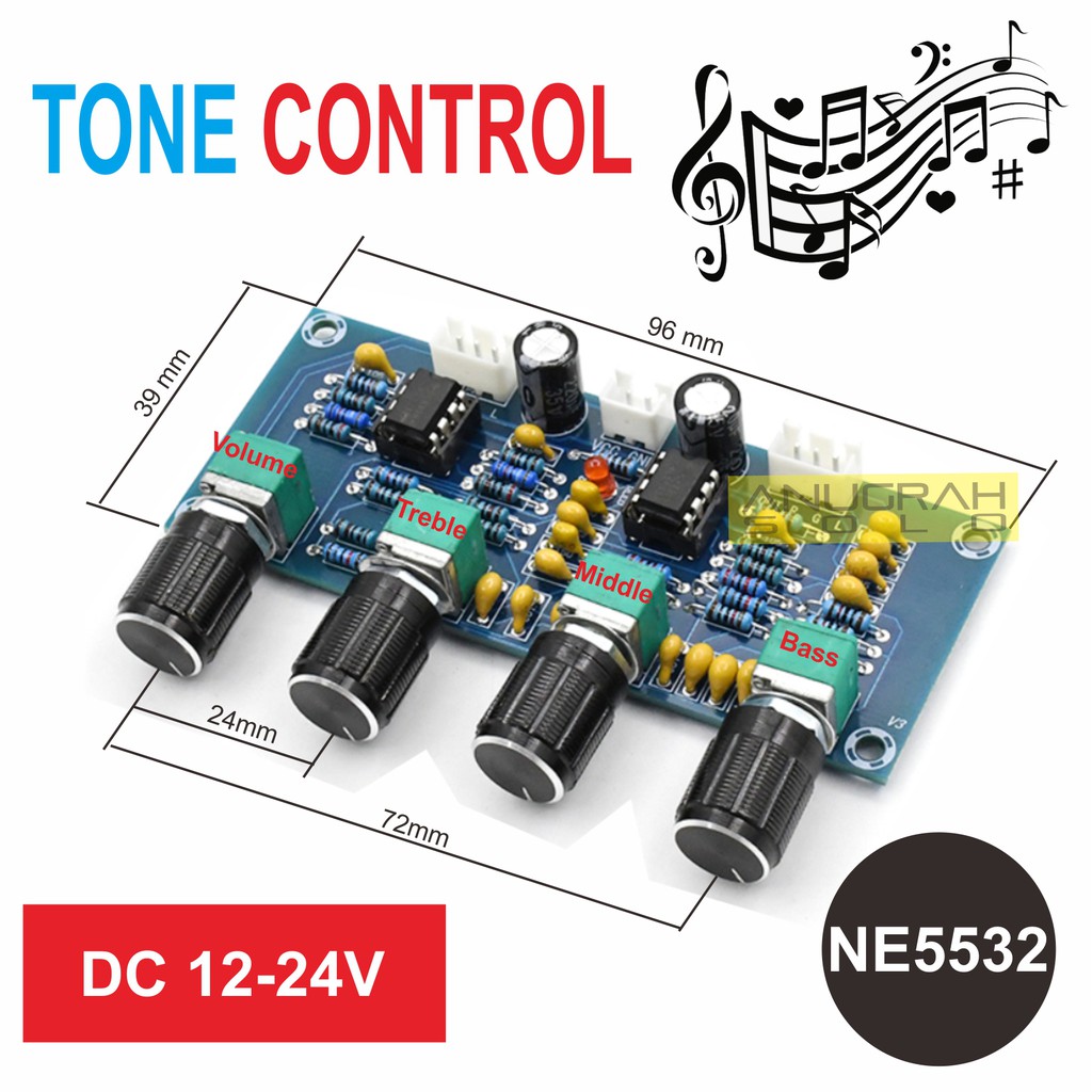 Jual Tone Control NE5532 Pre-Amp DC VOLTAGE 12-24V Indonesia|Shopee ...