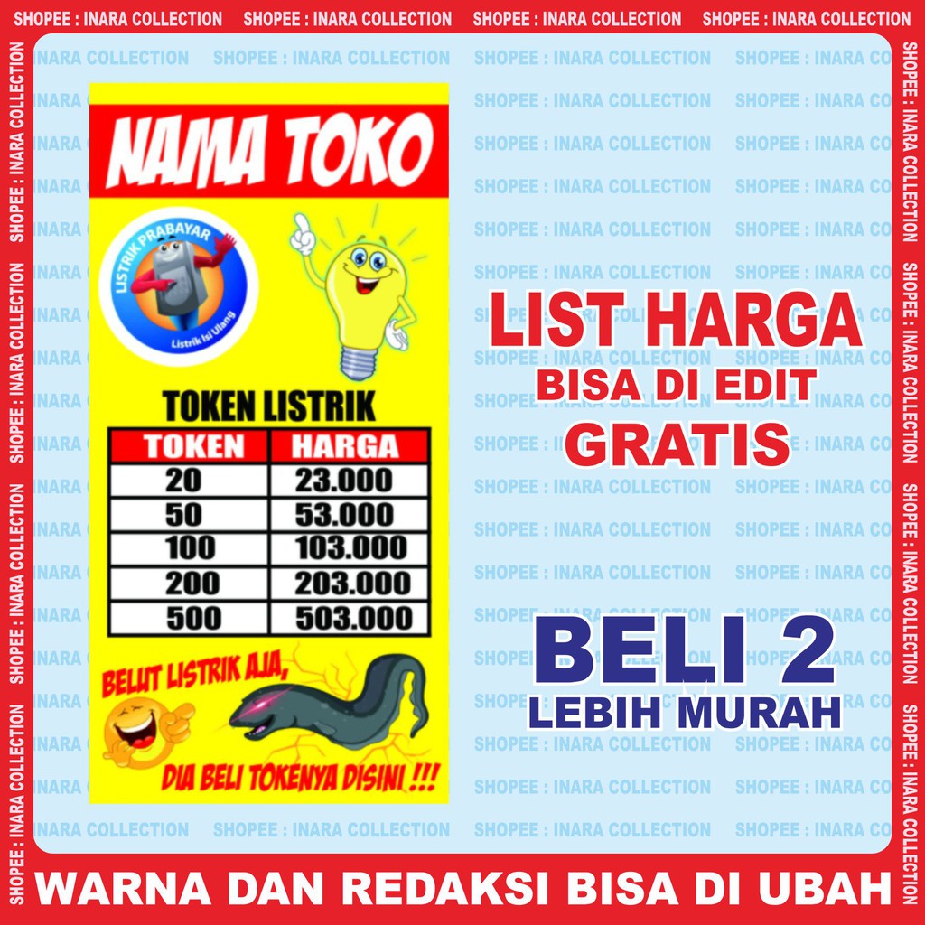 Jual SPANDUK Token PLN Pembayaran - 50x100 | Shopee Indonesia