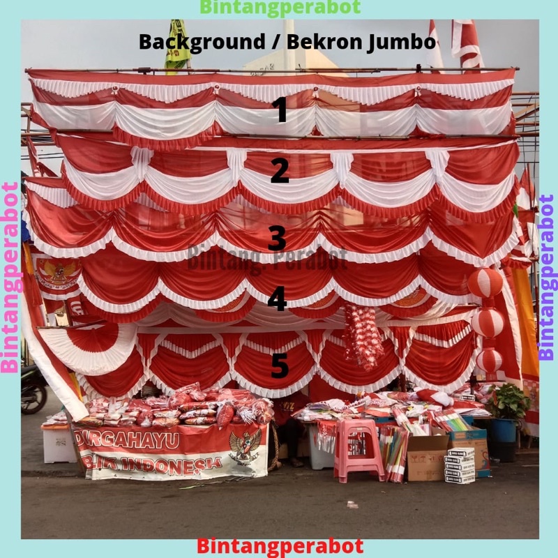 Jual Bekron Merah Putih Garuda / Backdrop Background Merah Putih ...
