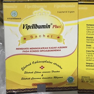 Jual Vip albumin plus sachet vip album in plus per box isi 3 sachet ...