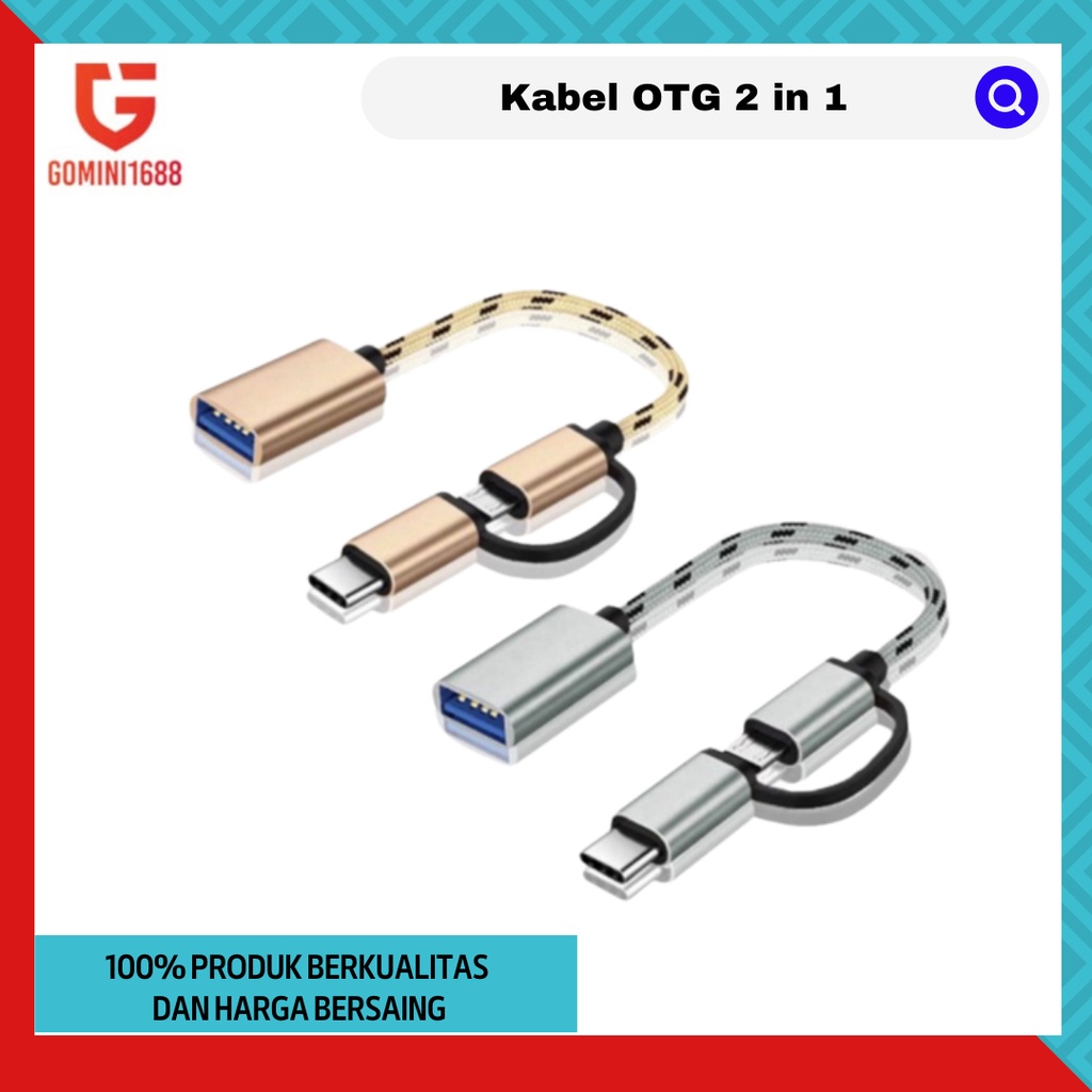 Jual Kabel OTG 2 in 1 Multifungsi Bahan Besi Hight speed usb Micro ...