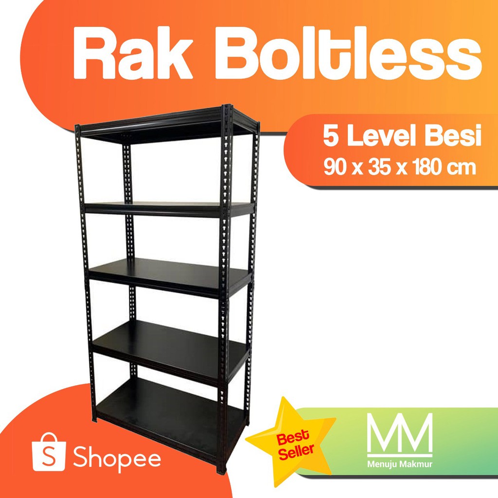 (04)Rak Besi Serbaguna 5 susun Boltless Merk My Star Knockdown Bongkar ...