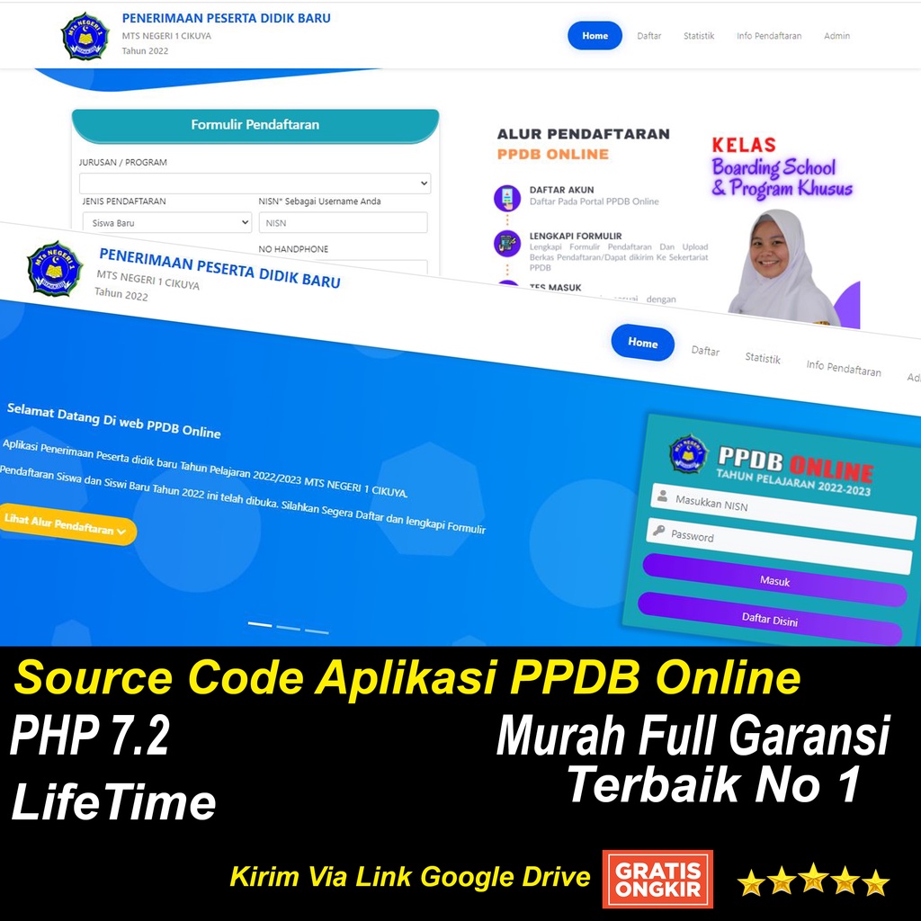 Jual Source Code Aplikasi Ppdb Penerimaan Peserta Didik Baru Aplikasi Web Php 7 Shopee