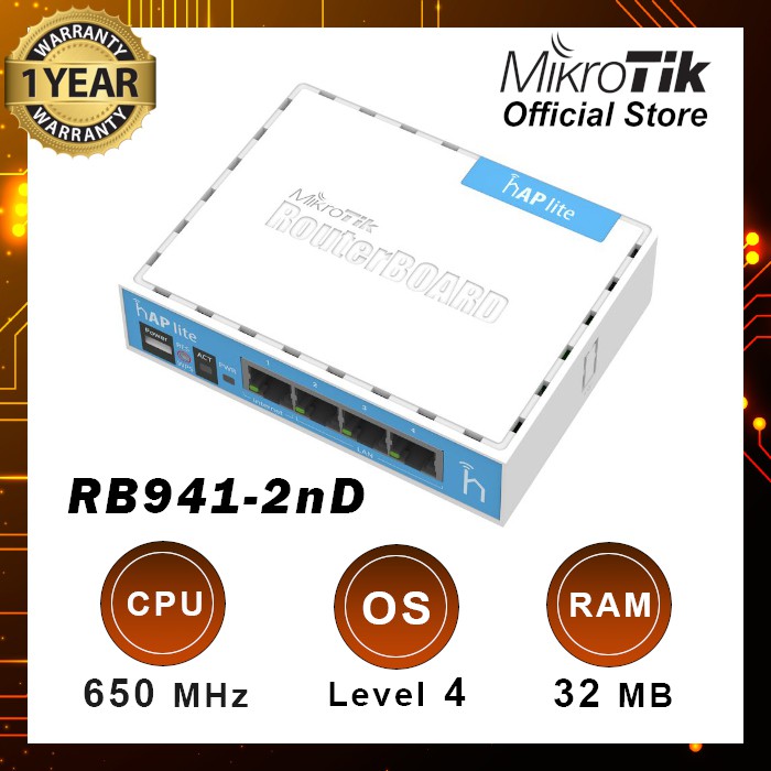 Jual MikroTik Router Board RB941-2nD (hAP-Lite) 1 unit | Shopee Indonesia