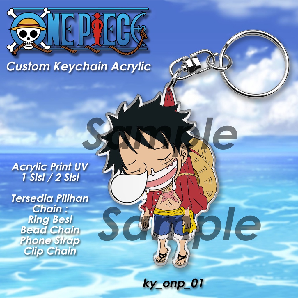 Jual Gantungan Kunci Bentuk Custom Desain Anime One Piece / Keychain ...
