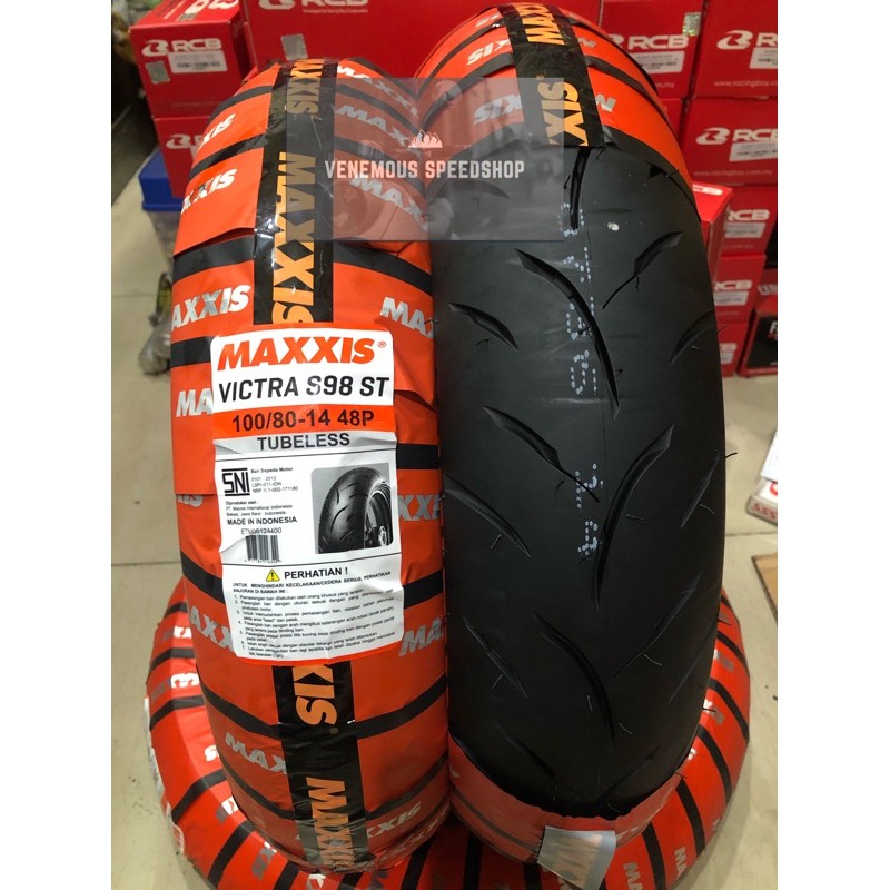 Jual Ban Maxxis Victra S98 ST Ukuran 100/80-14 (Tubeless) | Shopee ...