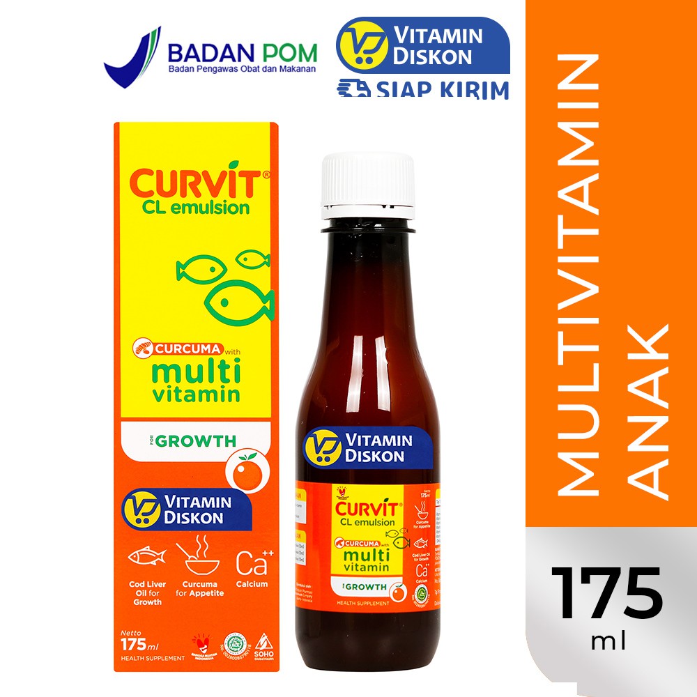 Jual CURVIT CL EMULSION SYRUP ORANGE 175 ML I Multivitamin Anak ...