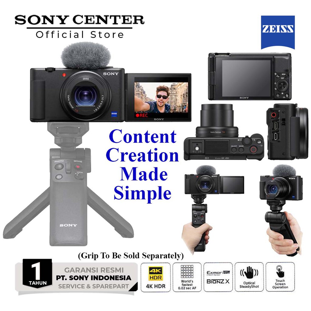 SONY ZV-1 Digital Compact Camera / Sony ZV1 Vlogging Camera 4K Video ...