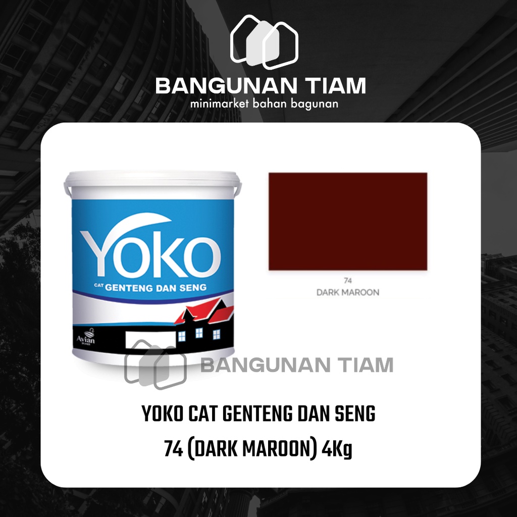 Jual YOKO CAT GENTENG DAN SENG ~ 74 DARK MAROON 4 KG AVIAN BRANDS 100% ...