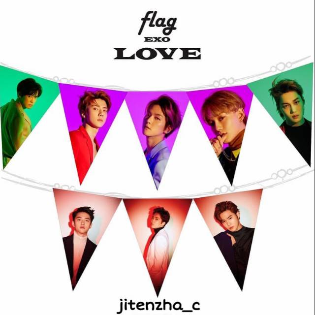 Jual FLAG EXO LOVE SHOOT (include tali) | Shopee Indonesia