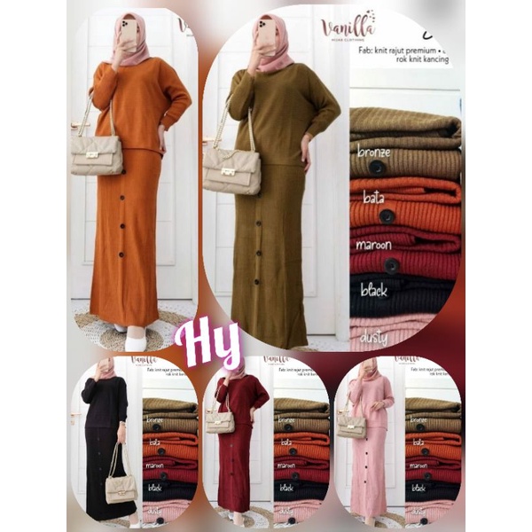 Jual Ed Set Selina Setelan atasan dengan rok Polos Model kekinian terbaru 2022 Set rajut terbaru ...