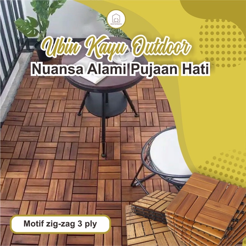 Ubin decking lantai kayu buat hiasan ruangan outdoor taman dekorasi ...