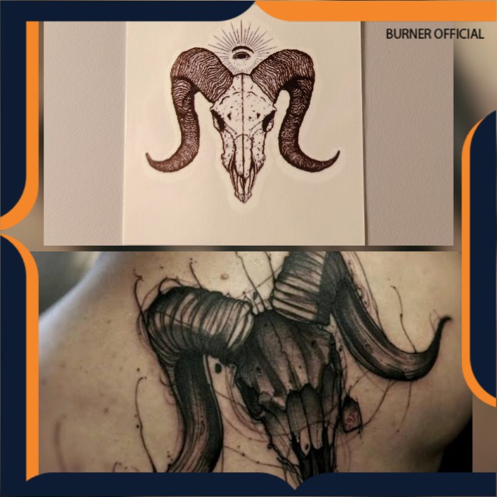 Jual TATO TEMPORER / Temporary sticker GOAT SKULL KAmbing Devil STIKER ...