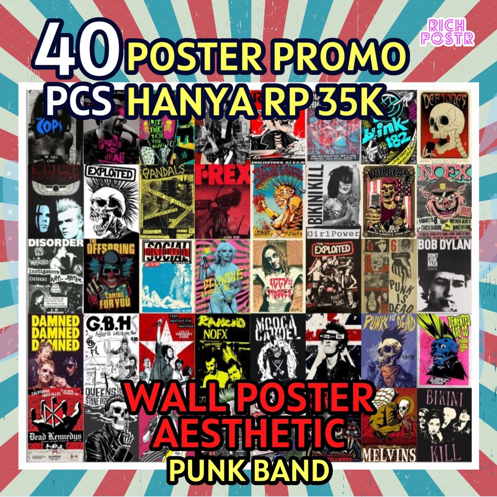 Jual Poster Punk | Poster Dinding A3+ A4 A5 A6 BISA! | Rock 90's Metal ...