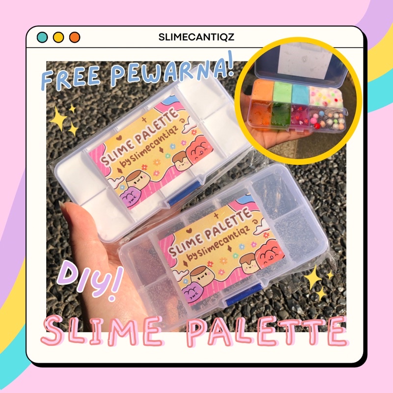 Jual SLIME PALETTE FREE PEWARNA | paket slime, paket slime murah ...