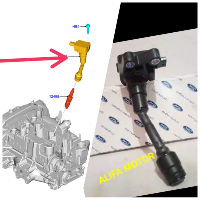 Jual Coil Ford Fiesta Ecoboost 1.000 cc Original Part Ford IGNITION ...