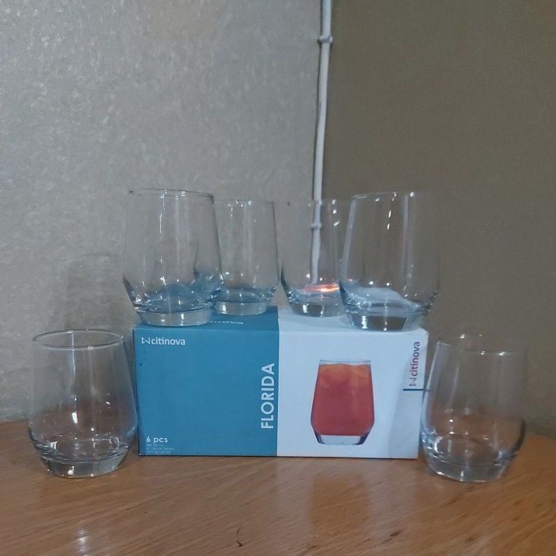 Jual Gelas Citinova Florida Set isi 6 Pcs / Gelas Buble / Gelas Wine ...