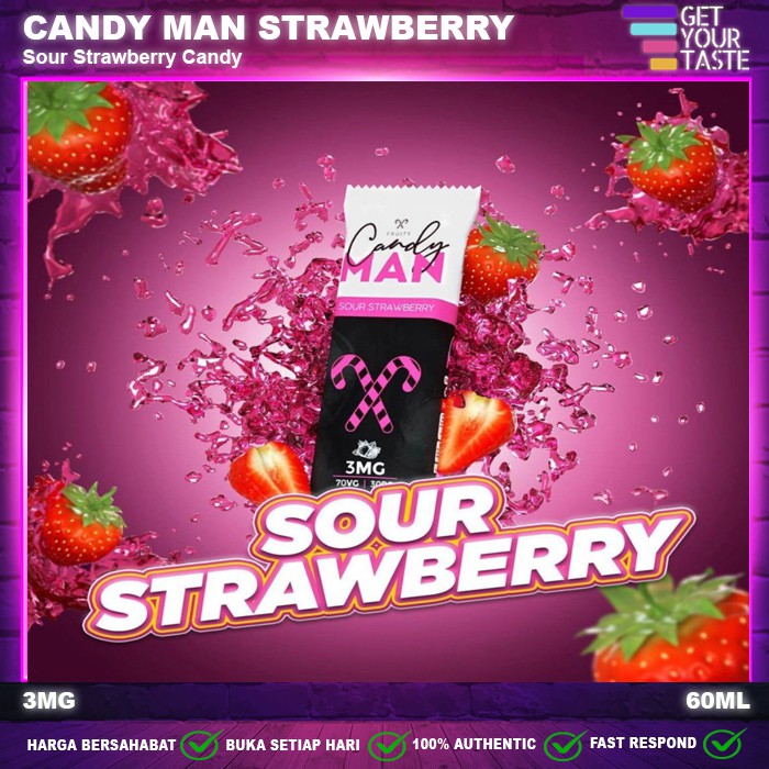 Jual Liquid Candyman Sour Strawberry 60ML by FVS x TNT - Candy Man ...