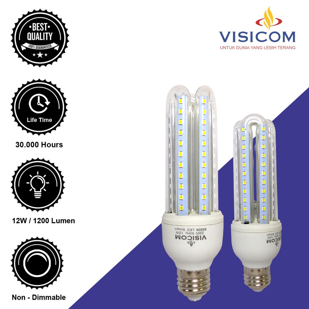 Jual LED Jagung Visicom Smart 12W - 3U (6500K) Indonesia|Shopee Indonesia