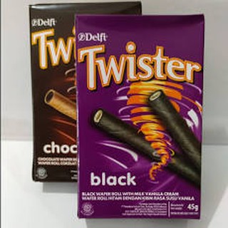 Jual BISKUIT DELFI TWISTER BOX 45 GRAM CHOCOLATE BLACK MAKANAN RINGAN ...