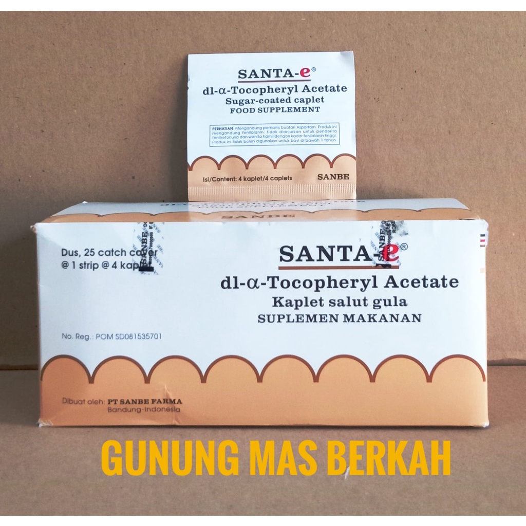 Jual Santa E 100mg isi 100 tablet - vitamin E dan antioksidan (Per Box ...