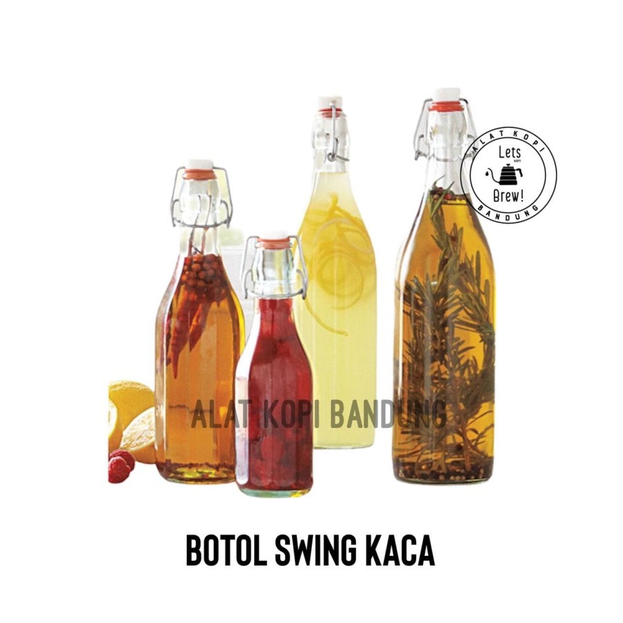 Jual Botol Kaca Swing / Botol Kaca untuk Minuman / Botol dengan tutup ...