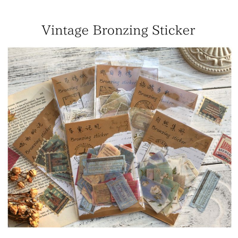 Jual Vintage Bronzing Sticker Journal | Shopee Indonesia