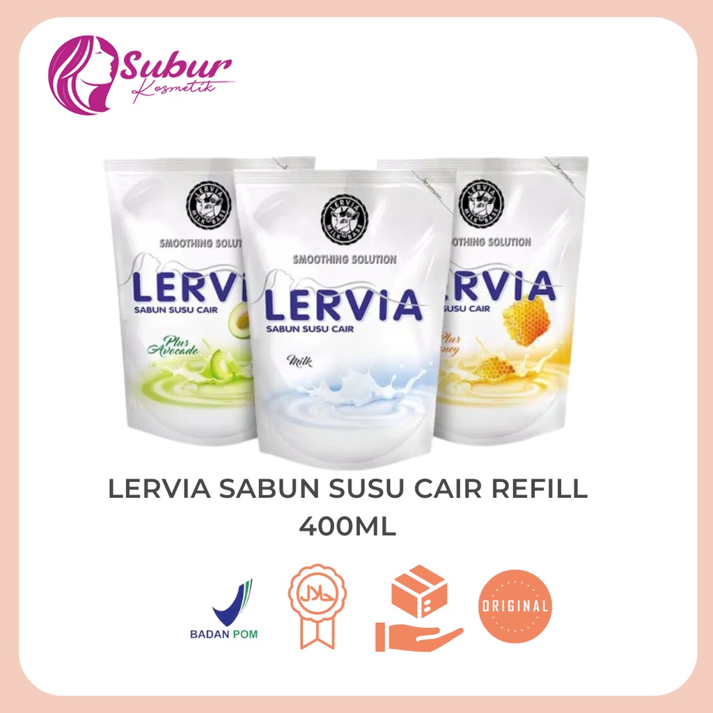 Jual Lervia Sabun Mandi Susu Cair Refill 400ml | Shopee Indonesia