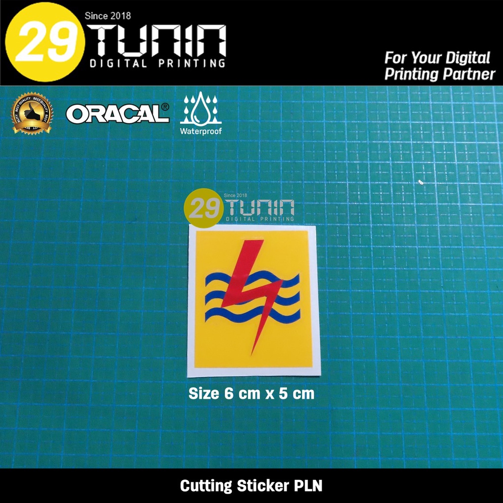 Jual Custom Cutting Sticker PLN helm safety 6cm x 5cm | Shopee Indonesia